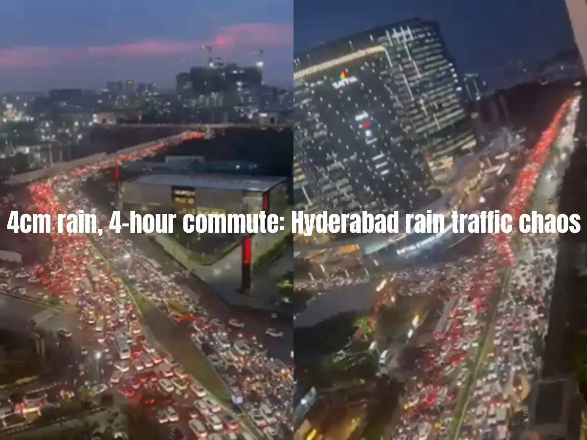How 4 cm of rain brought Hyderabad’s IT corridor to a crawl; commuter ...