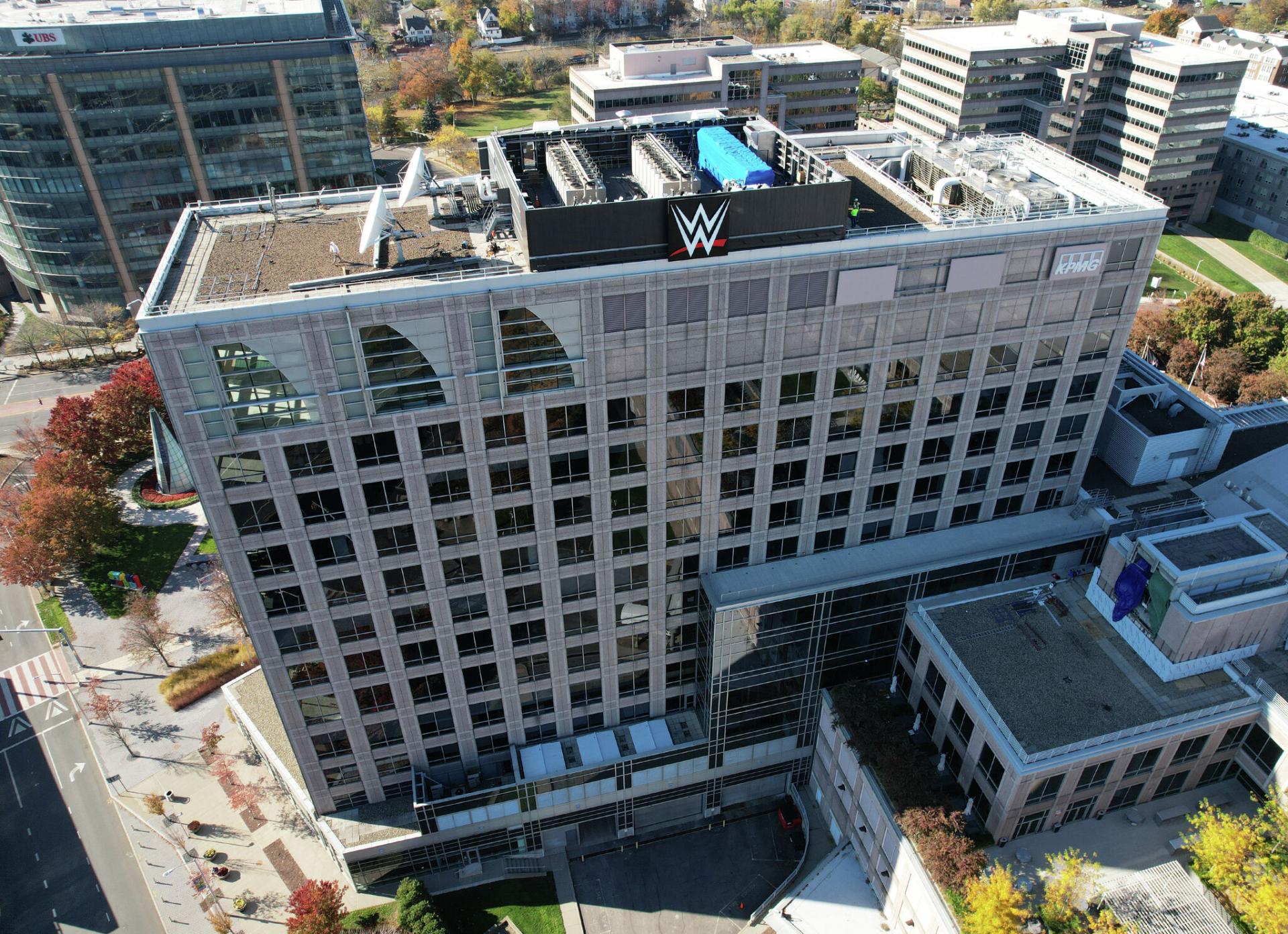 WWE's giant headquarters flag tore loose and cut power to thousands in ...
