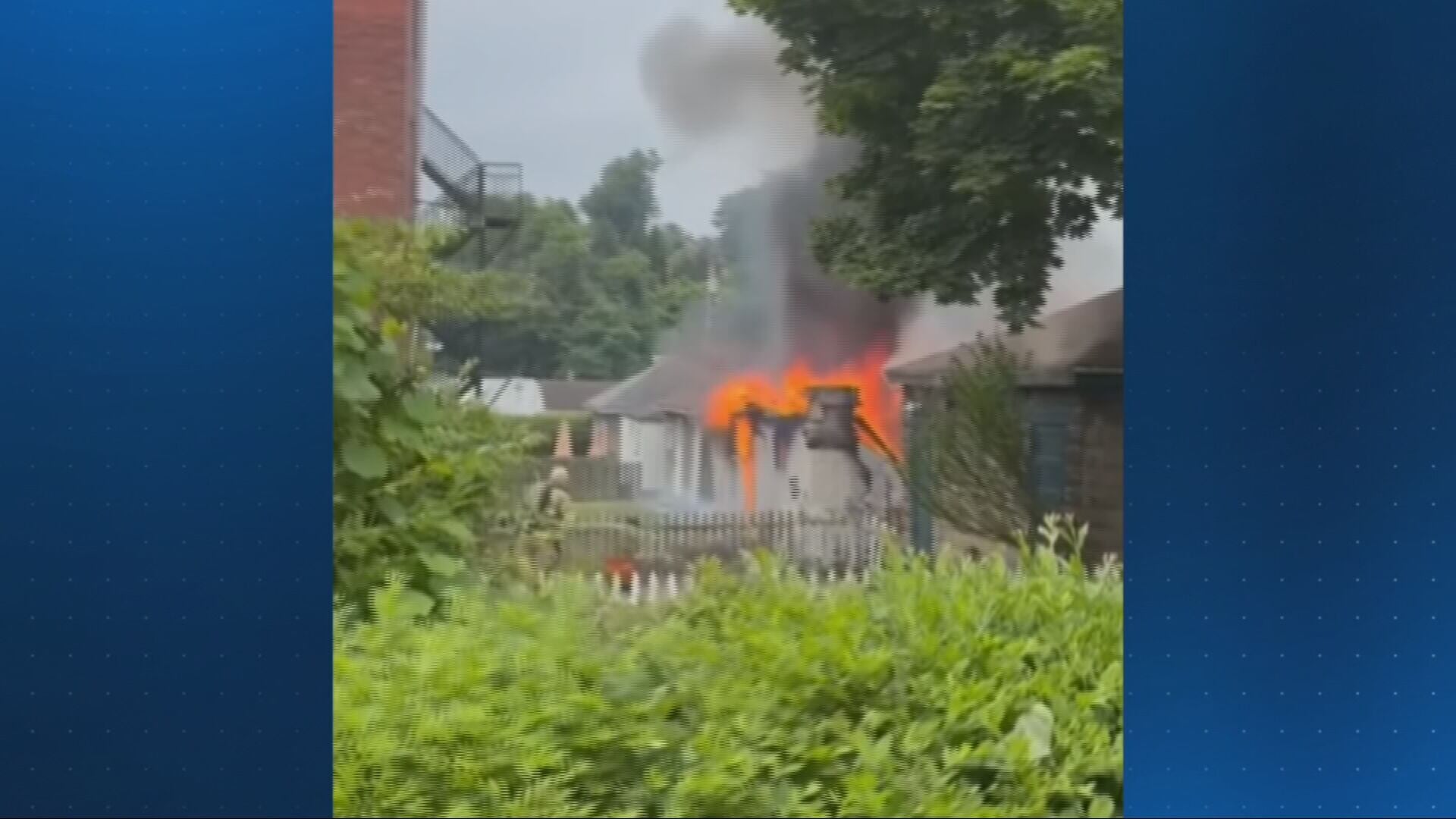 Multiple garages catch fire in Forest Hills