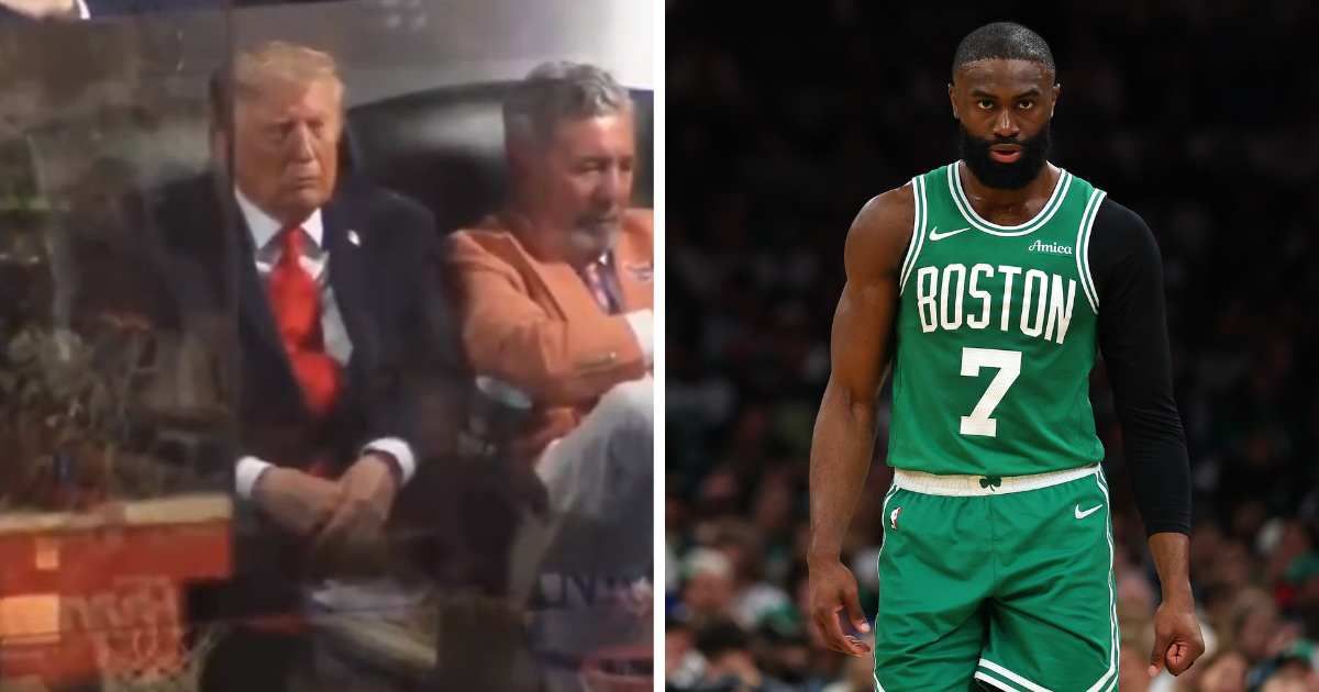 Celtics star Jaylen Brown mocks Trump for falling asleep during NBA ...