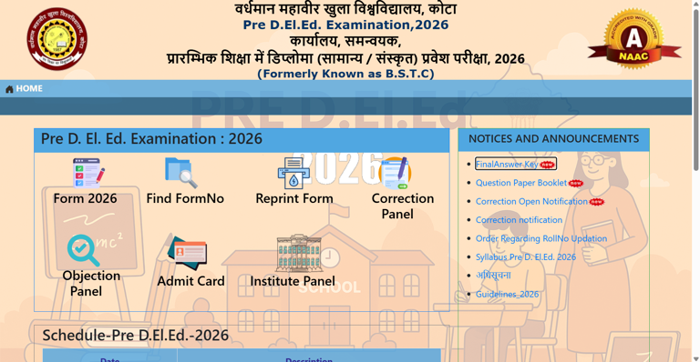 Rajasthan BSTC pre DElEd result 2026 to be released shortly at ...