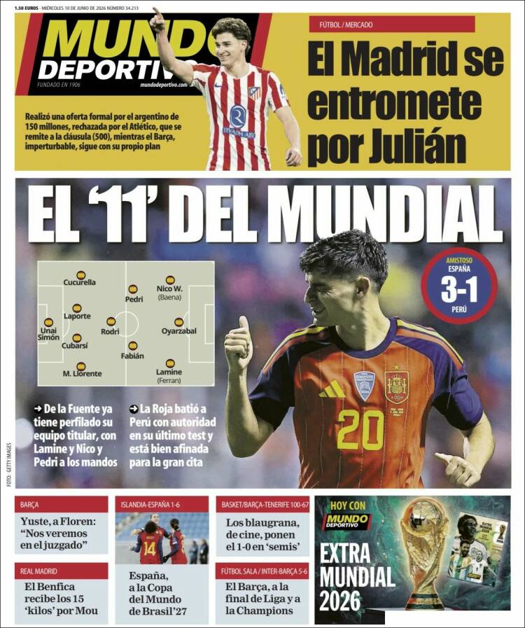 Julián Álvarez y la victoria de España ante Perú, protagonistas de las ...