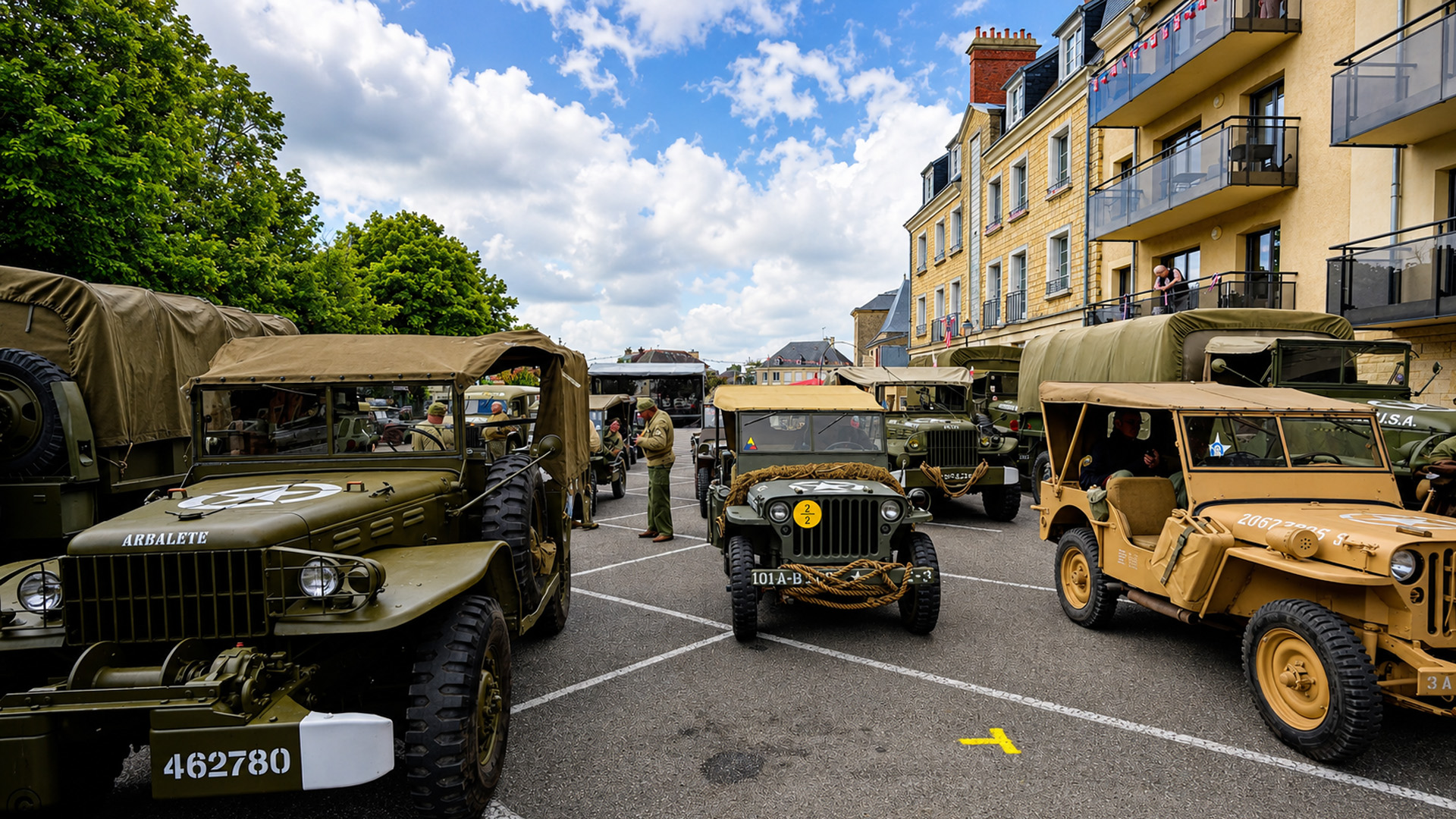 Explore Carentan les Marais during the D-Day parade (4K)