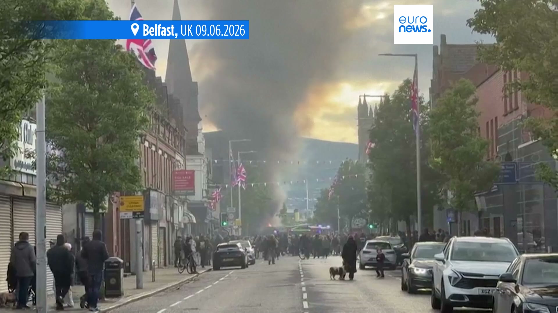 Cars and homes burn as unrest erupts in Belfast after knife attack