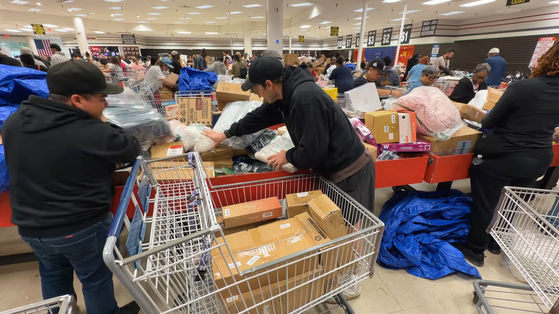 People lined up for hours outside a $10 return store - then the bins opened