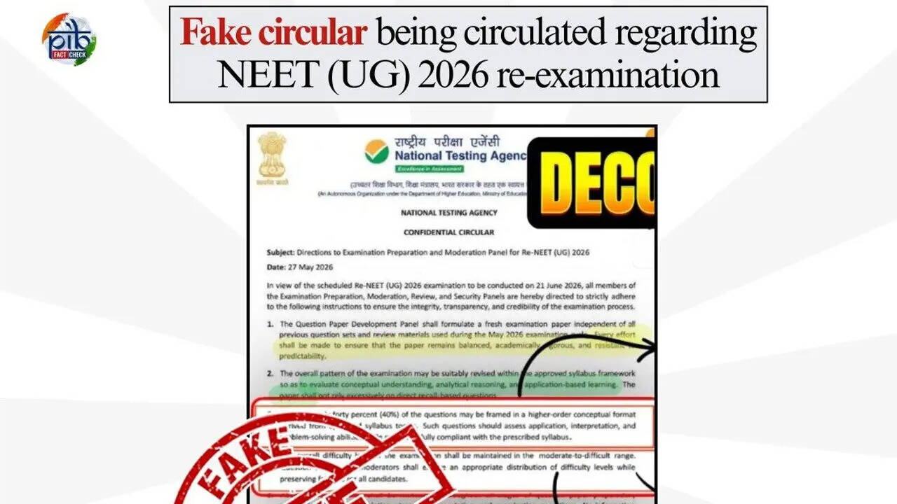PIB debunks fake NEET UG 2026 circular claiming tougher paper ahead of ...