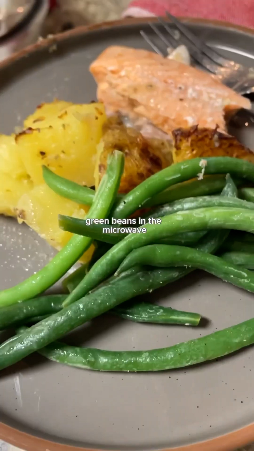 Preparing an underwhelming salmon lunch