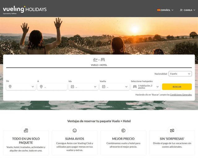 Vueling lanza una plataforma de paquetes vacacionales
