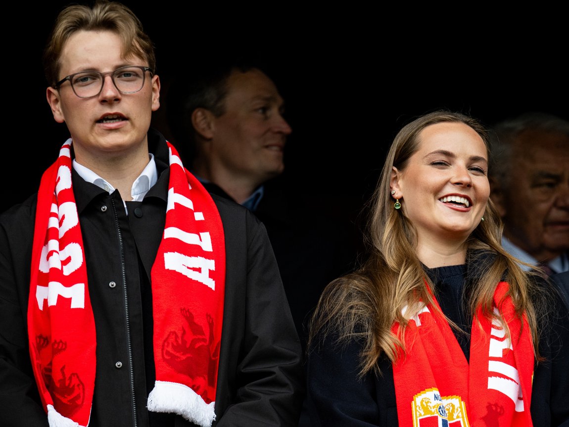 Ingrid Alexandra and Sverre Magnus find distraction at soccer match