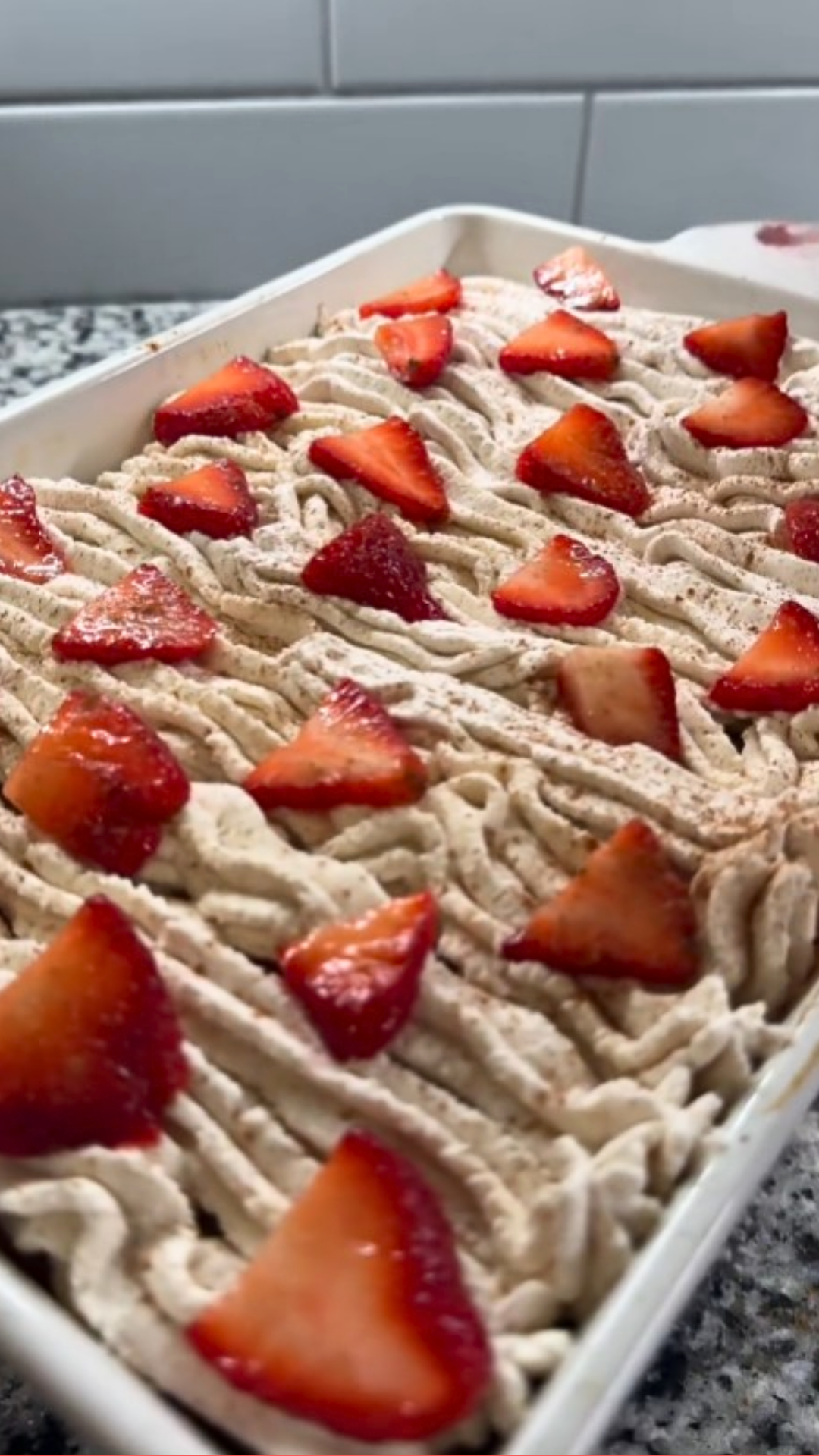 Classic tres leches cake with strawberries recipe