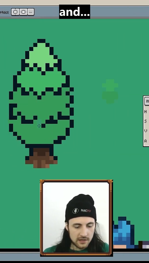 Tree color transition pixel art