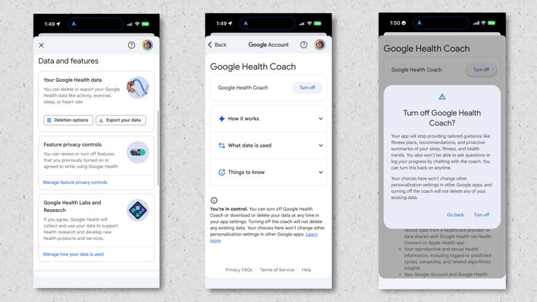 How to turn off the AI 'coach' in the Google Health app