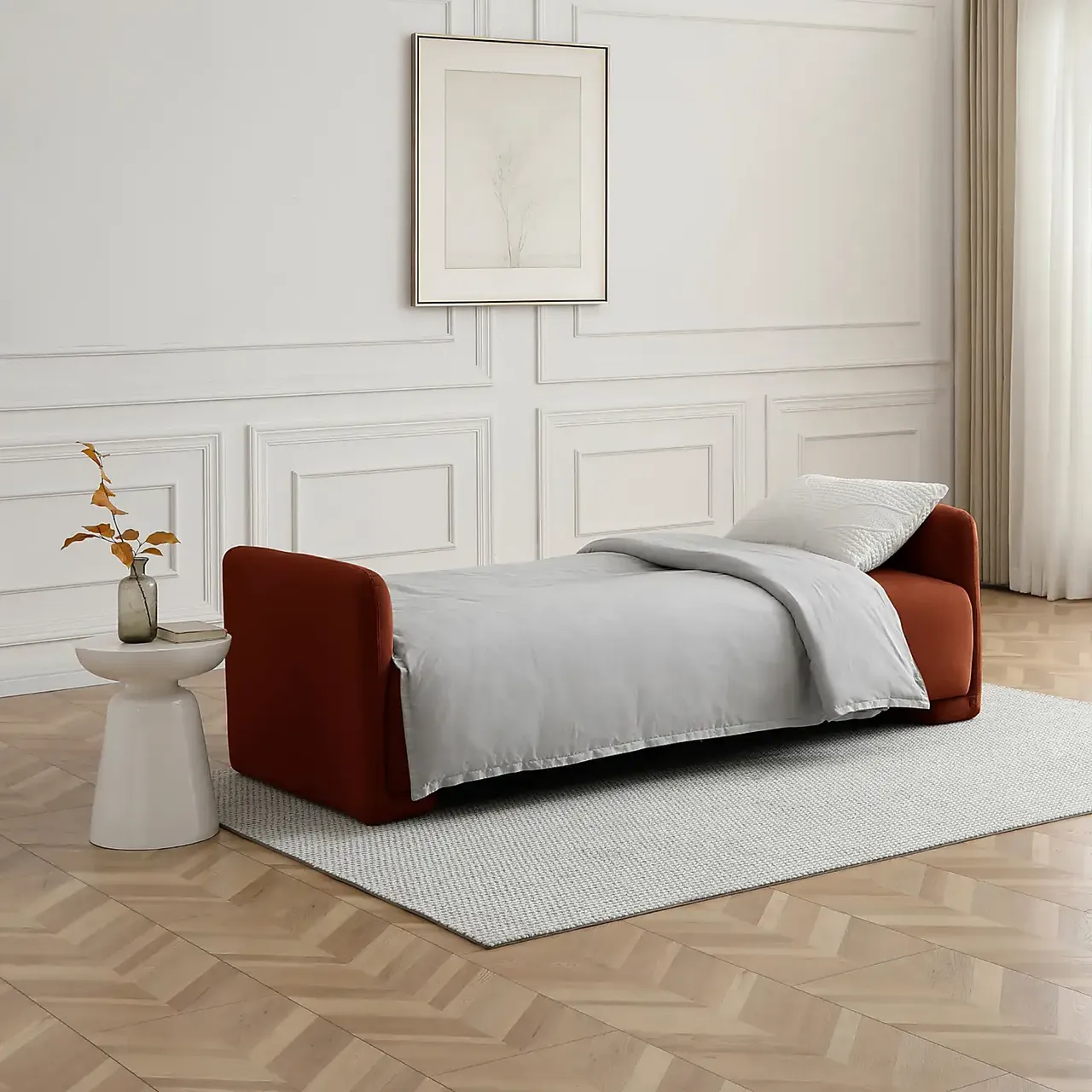 This new single sofa bed makes smaller spaces pretty and more practical