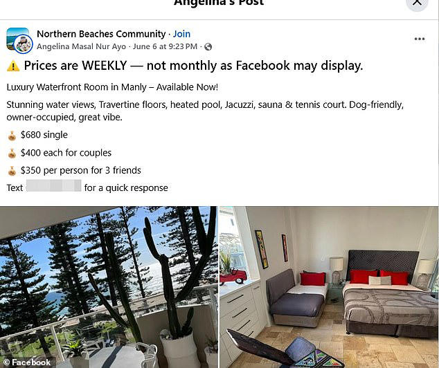 Landlord defends charging $1,050 for three people to share a single ...