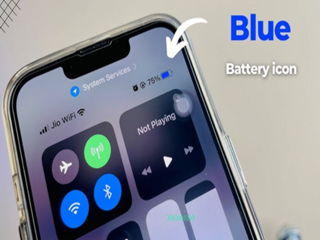 Why will a blue dot appear near the battery icon on an Android phone ...