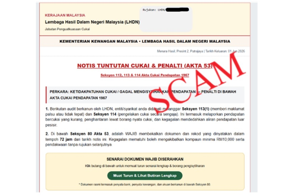 LHDN scam alerts: What to do if you receive suspicious tax demands