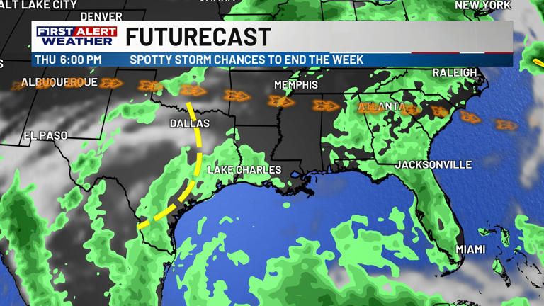 First alert forecast: Heat and humidity continue to build, spotty rain ...