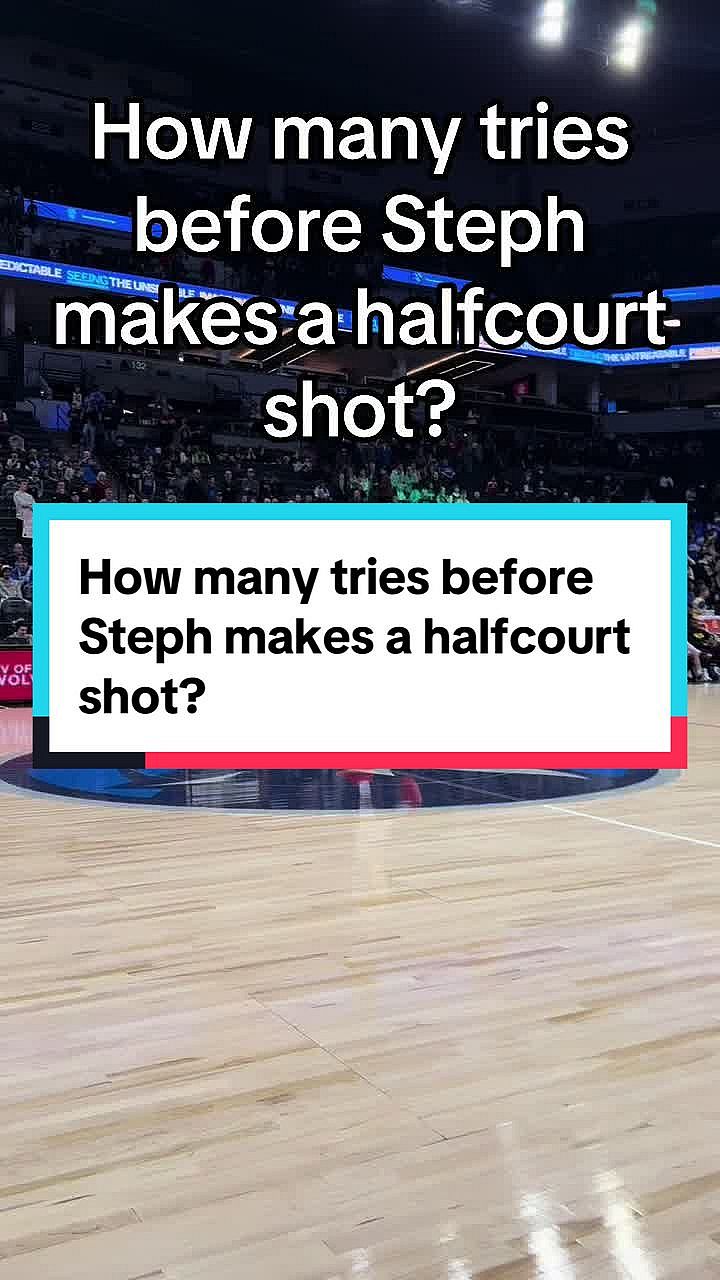 How many attempts does Steph Curry take to hit a halfcourt shot?