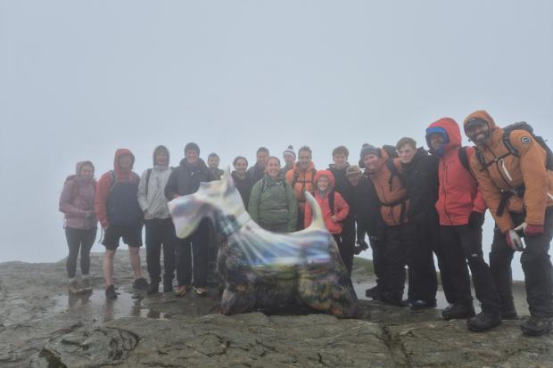 Glasgow artist and giant 50kg Scottie dog conquer Ben Lomond for Maggie's