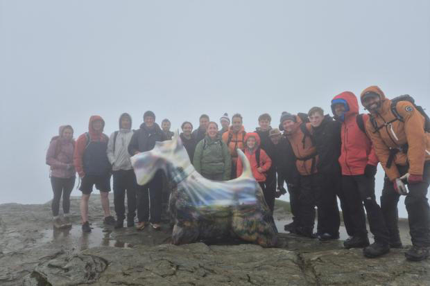 Glasgow artist and giant 50kg Scottie dog conquer Ben Lomond for Maggie's