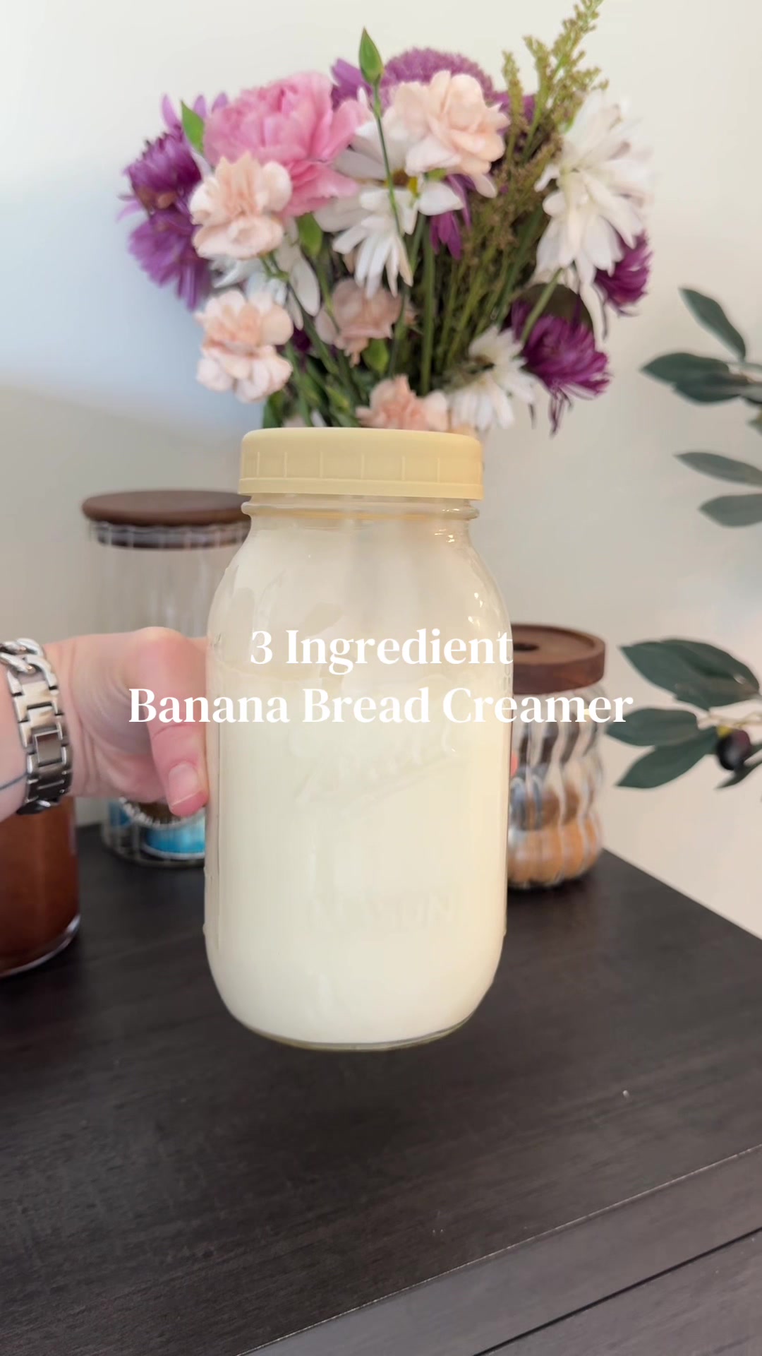 Easy homemade banana bread-flavored coffee creamer
