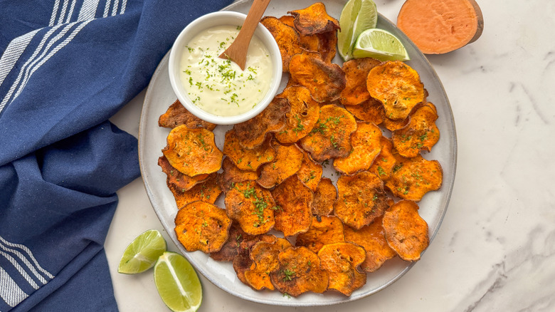 Chili lime sweet potato chips recipe