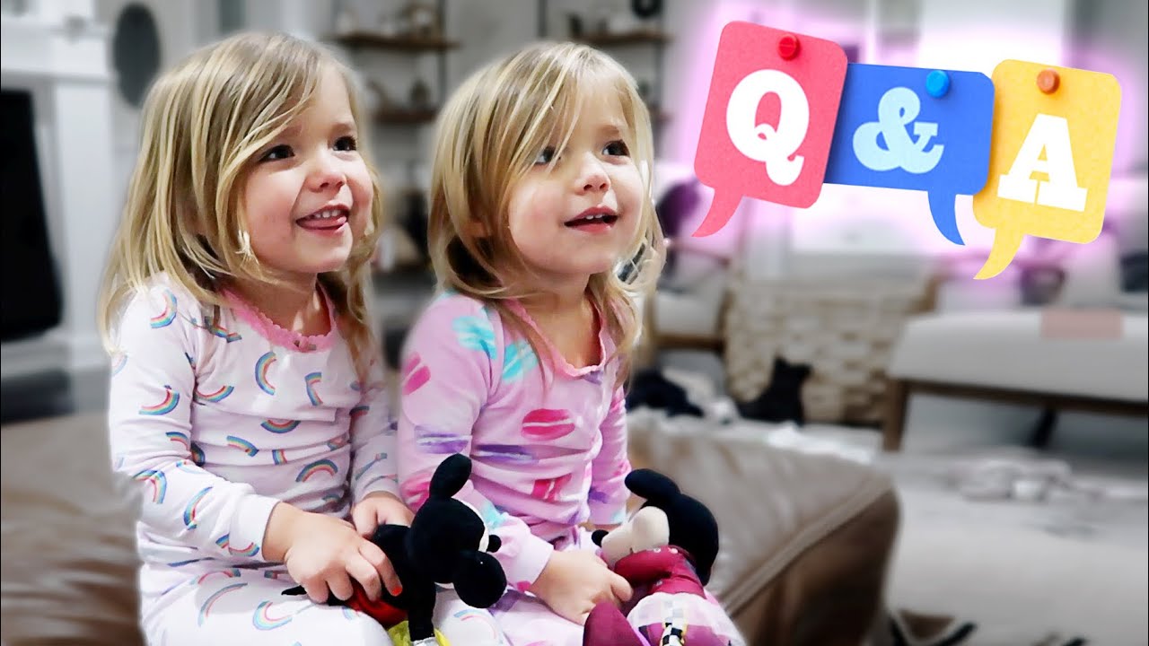 Watch two adorable twins answer questions about their lives