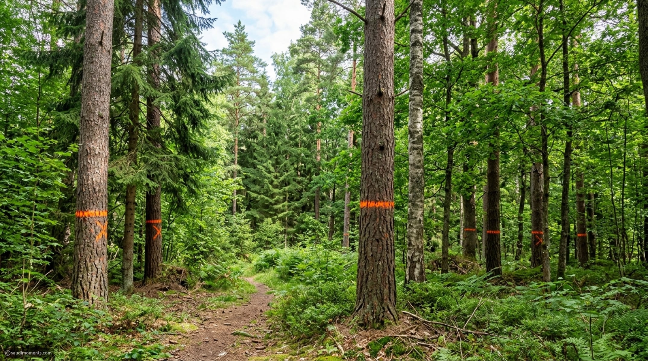 Orange paint on a tree? Here’s what it usually means
