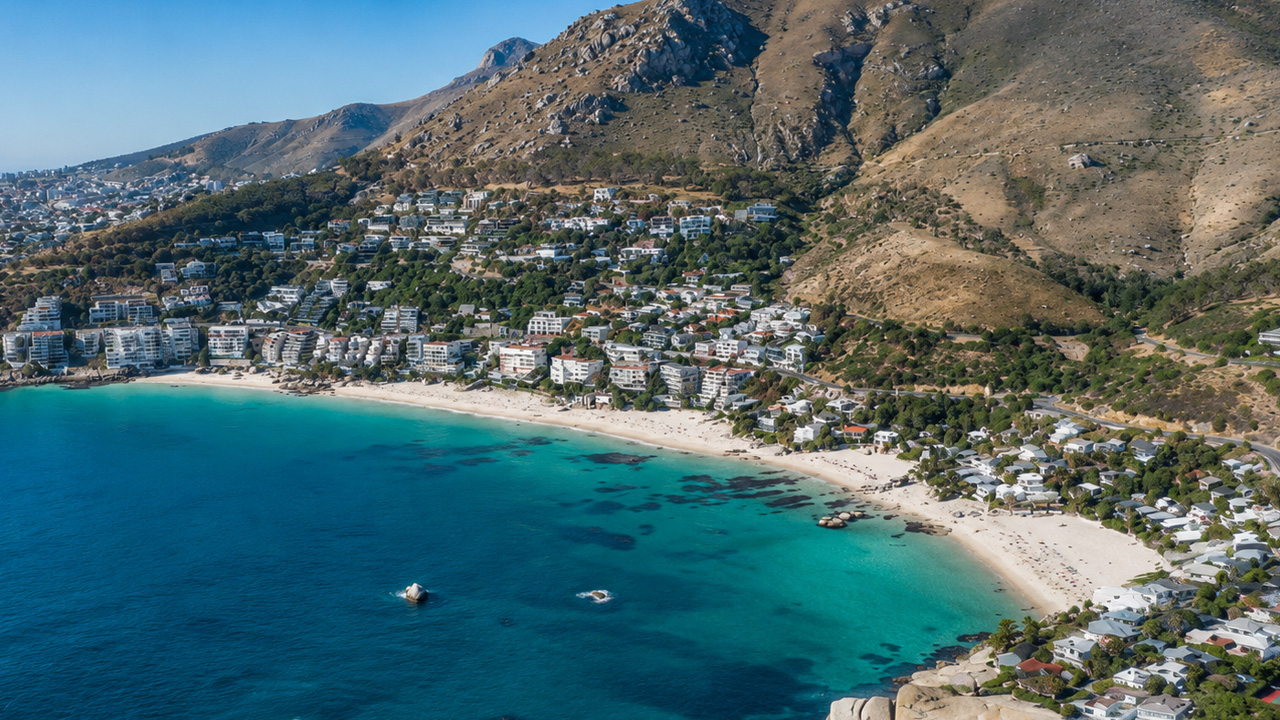 Clifton Beach, Cidade do Cabo, vista de cima, parece quase irreal