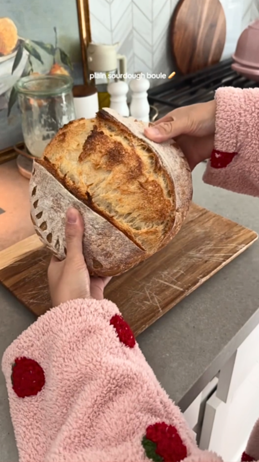 Plain sourdough bread with broccoli cheddar soup