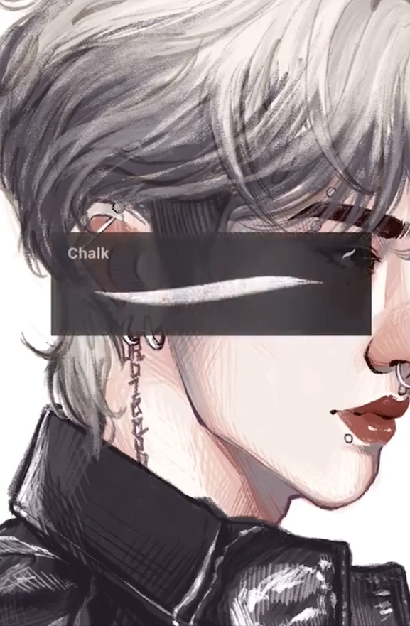 Chalk-style digital art creation in Procreate