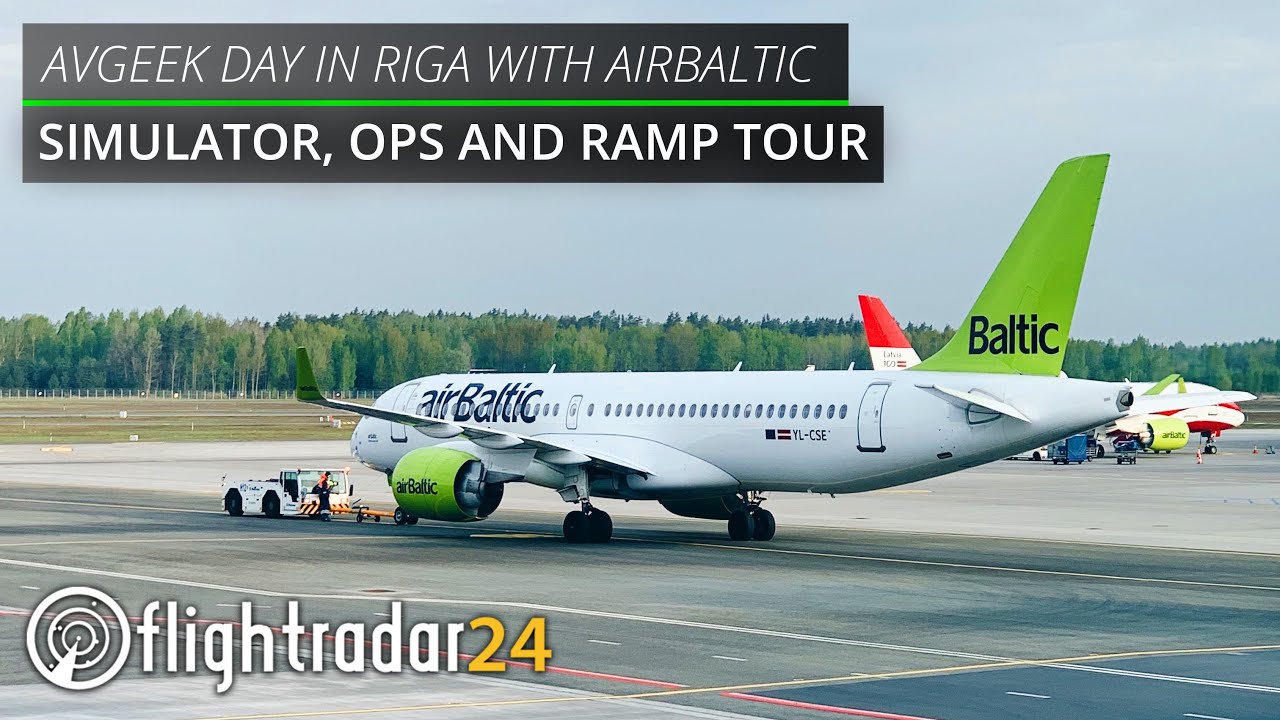 A220 everywhere! AirBaltic simulator, airside & ops tour plus a flight ...