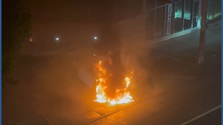 Vehicle fire causes traffic delays on Denny Way
