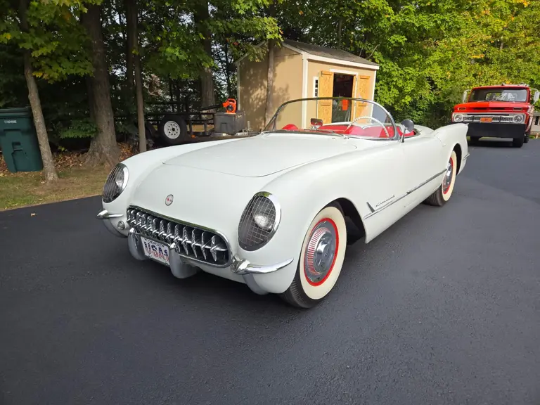 A white-over-red piece of Corvette history: The 1954 Chevrolet Corvette ...