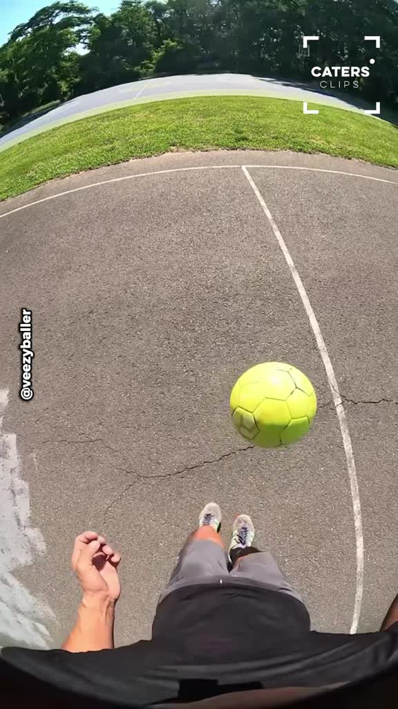 Football freestyler shows POV skill moves