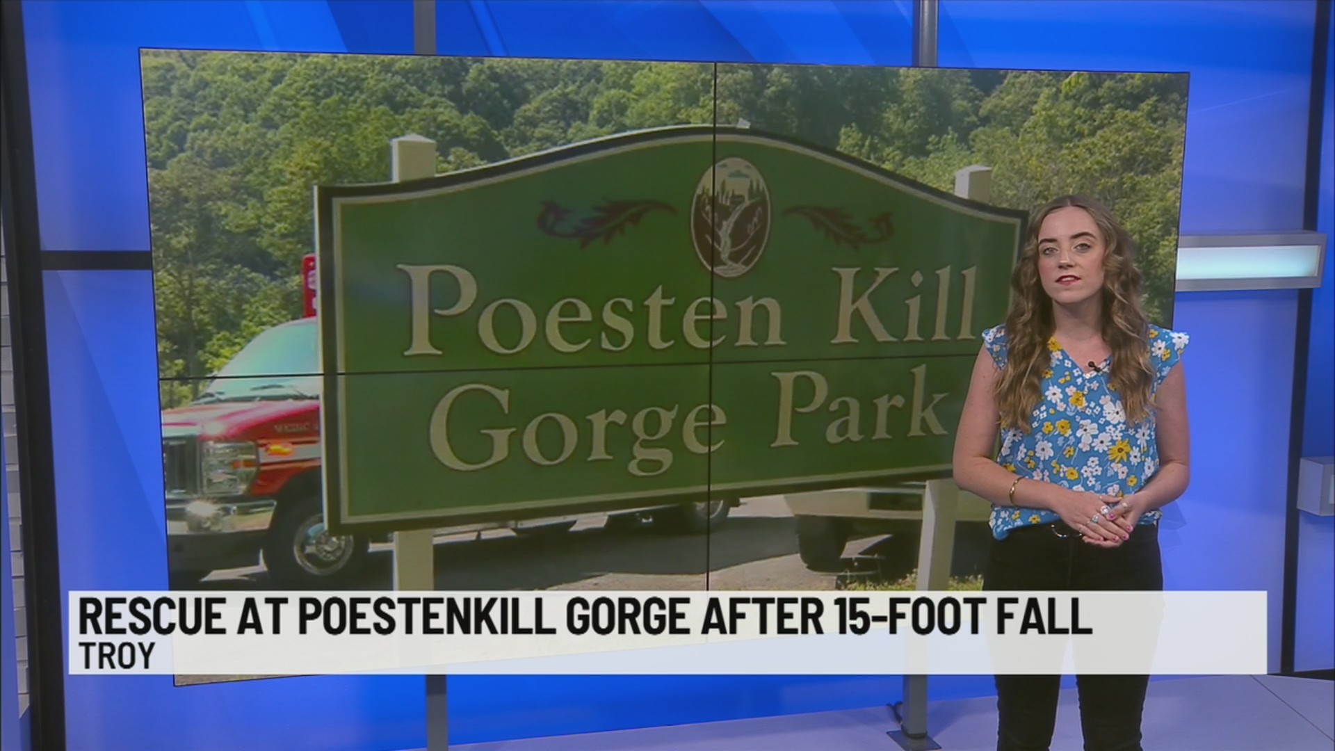 Rescue at Poestenkill Gorge after 15-foot fall