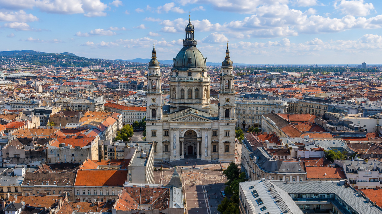 Budapest desde el aire muestra la majestuosidad de la Basílica de San ...