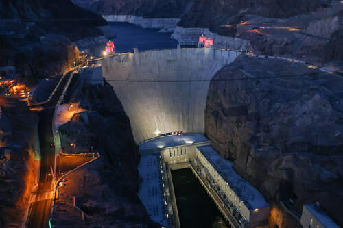 Massive American flag at Hoover Dam removed for repairs
