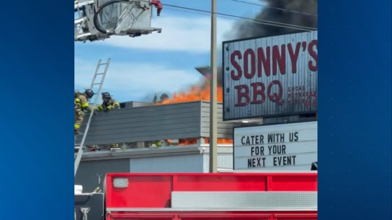 Firefighters battle blaze at Sonny’s BBQ in Merritt Island