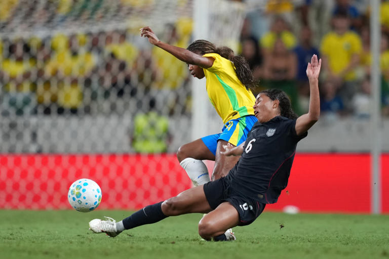 Eight red cards shown to Brazil in fiery friendly against US women