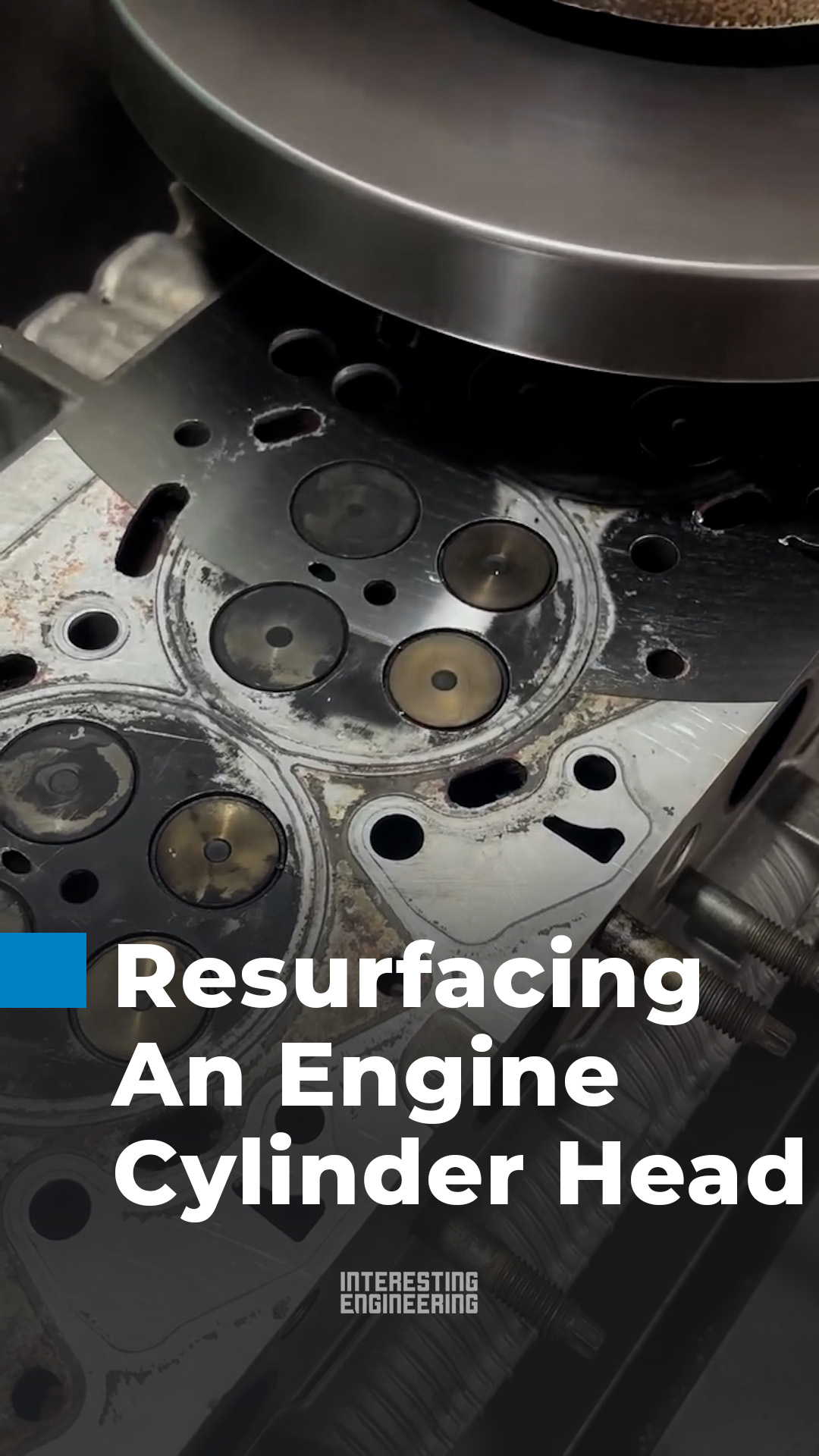 Resurfacing an engine cylinder head to factory flat
