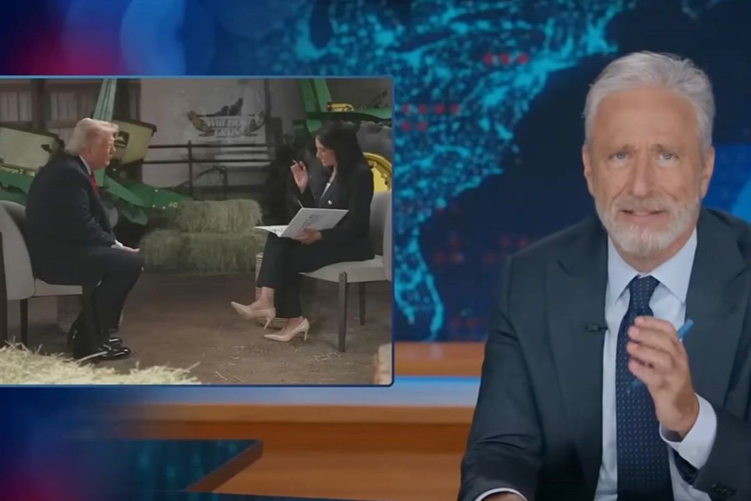 Jon Stewart questions Donald Trump's stylist after 'oompa loompa' look
