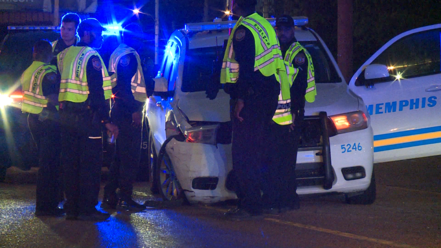 Crash involving MPD car causes road closure