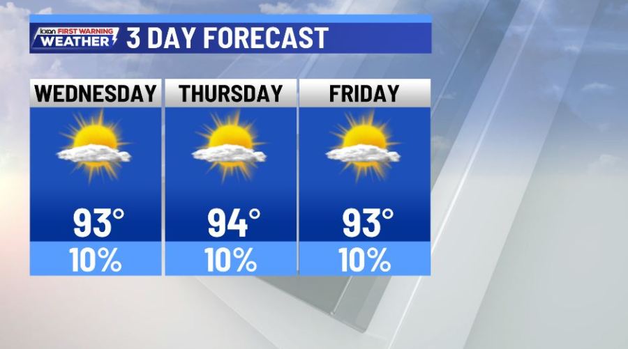 Hot & humid, isolated showers this afternoon
