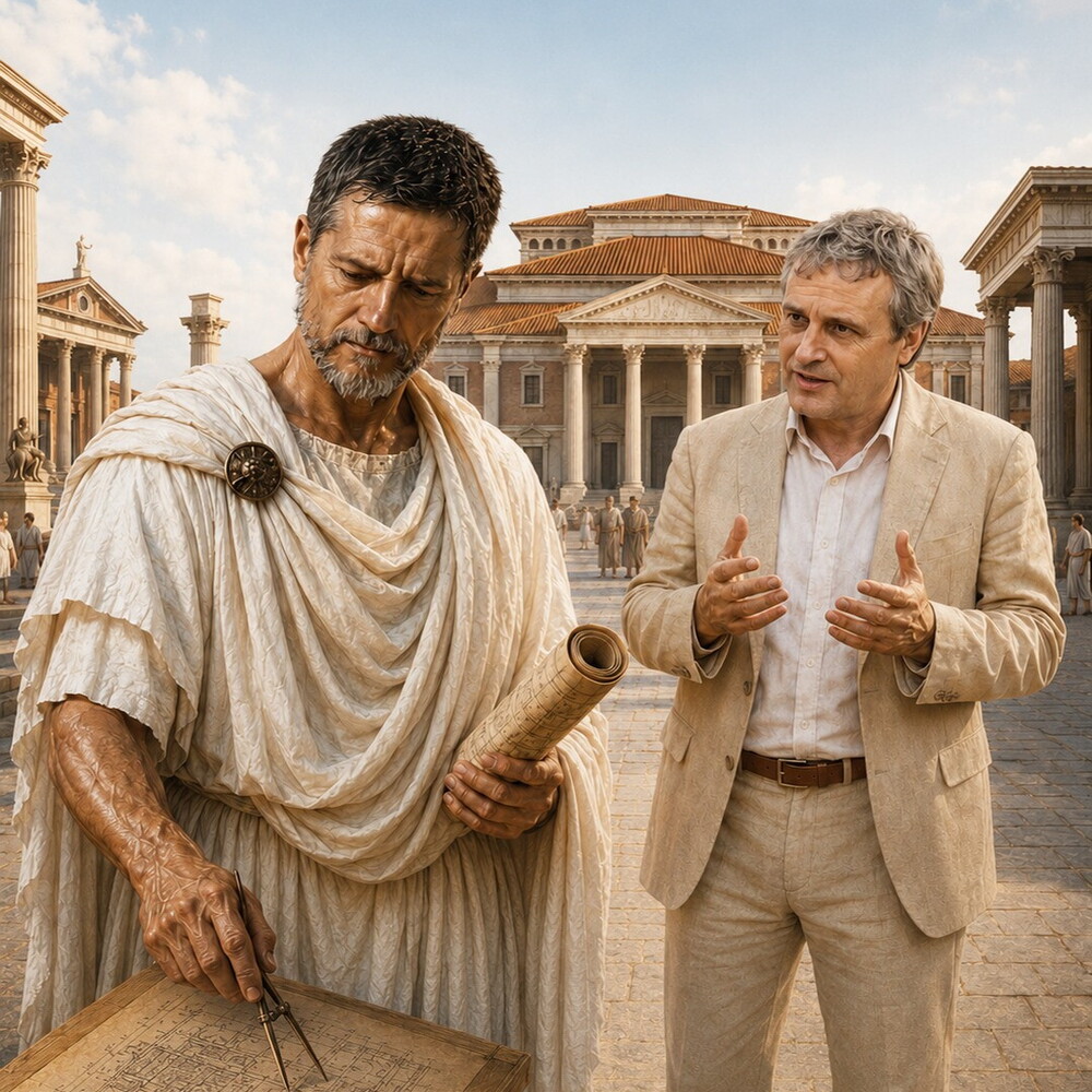 Vitruvio e lo studioso, l'architettura diventa teatro con Ettore Bassi