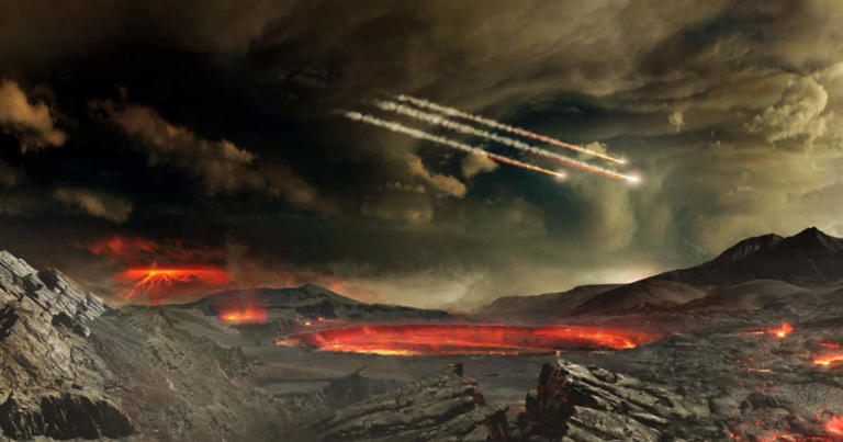 Asteroid impacts shaped the early Earth's surface, creating conditions ...