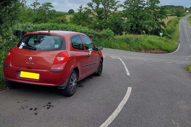 Police seize car left in “dangerous position” along Derbyshire road ...