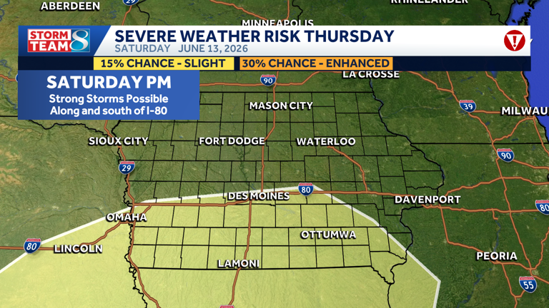 Severe weather outlook: Heat fuels severe storms across Iowa