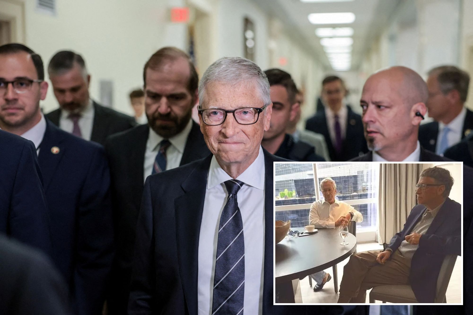 Smirking Bill Gates arrives on Capitol Hill as he faces reckoning in ...