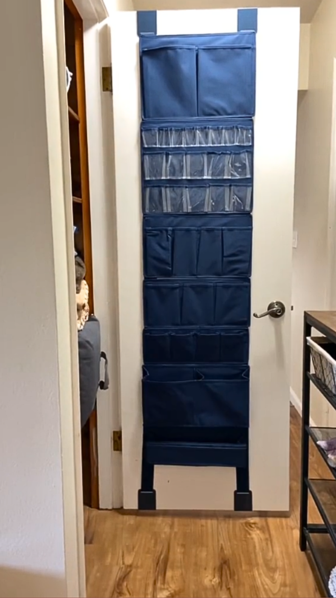 Closet door storage solution for extra space